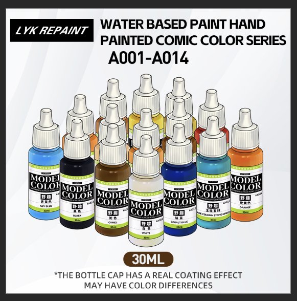 Lykrepaint Wild water-based paint repaint comic color series A001-A014 – Lyk Repaint