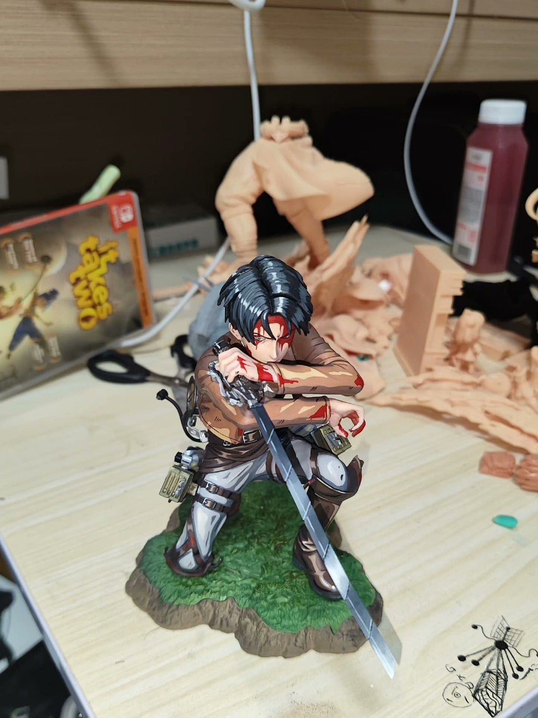 2d comic color Attack on Titan figure repaint-Levi·Ackerman – Lyk Repaint