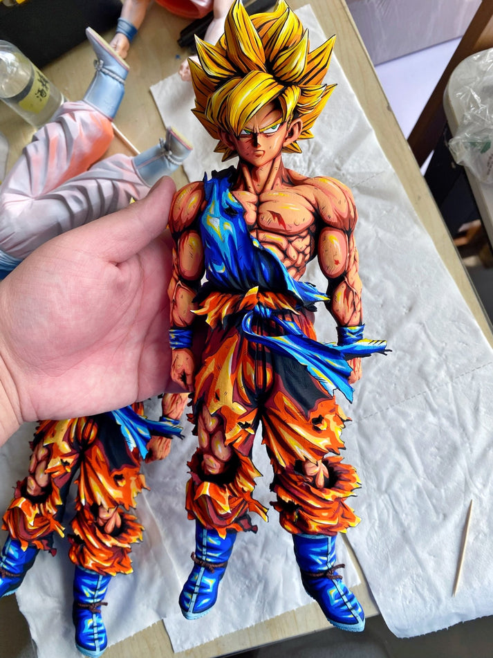 Goku Super Saiyan 3 Figure with Comic-style Colors – Lyk Repaint